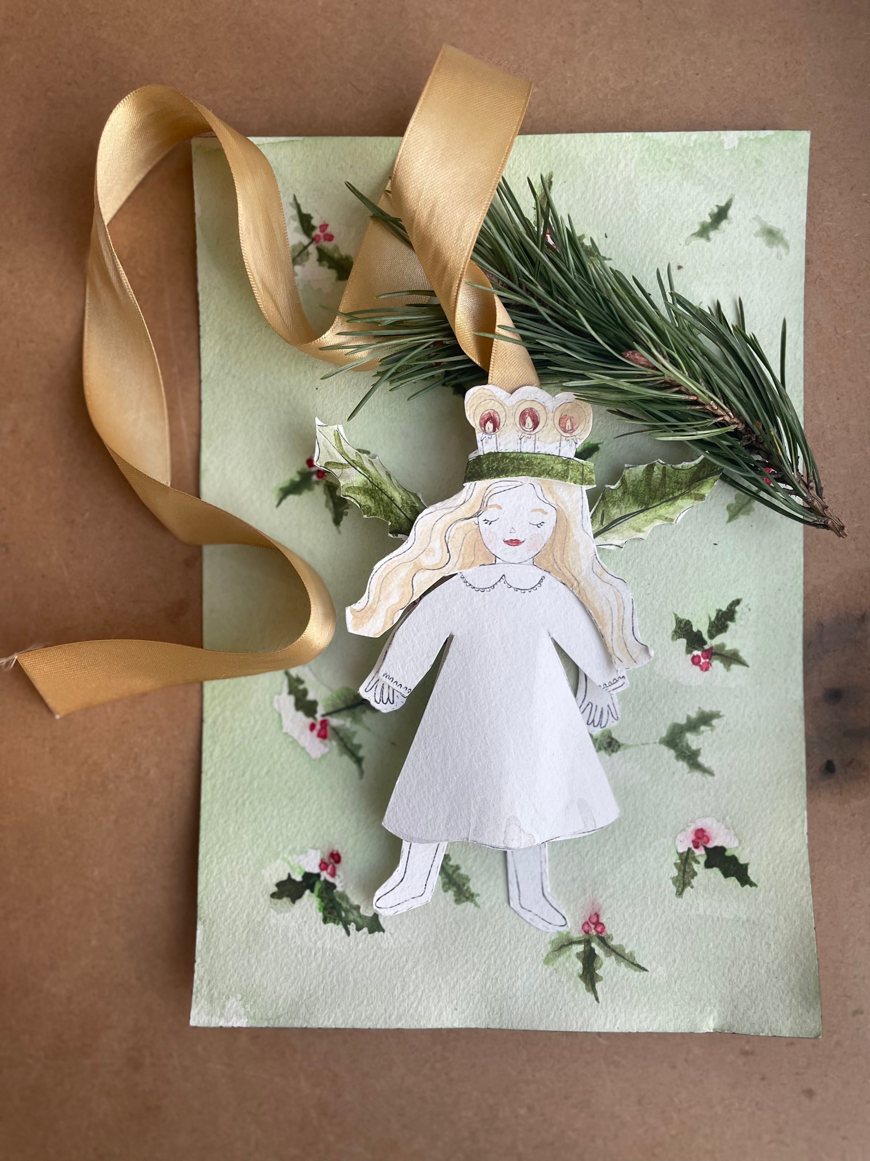December Birth Flower Paper Doll | Holly – Willowday